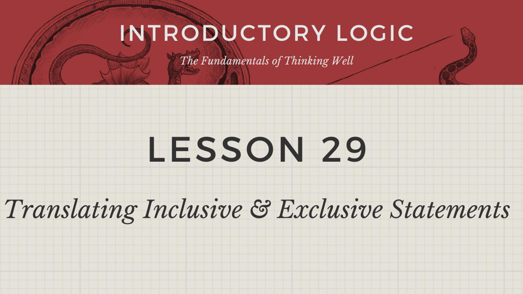 Lesson 29: Translating Inclusive & Exclusive Statements | Introductory ...
